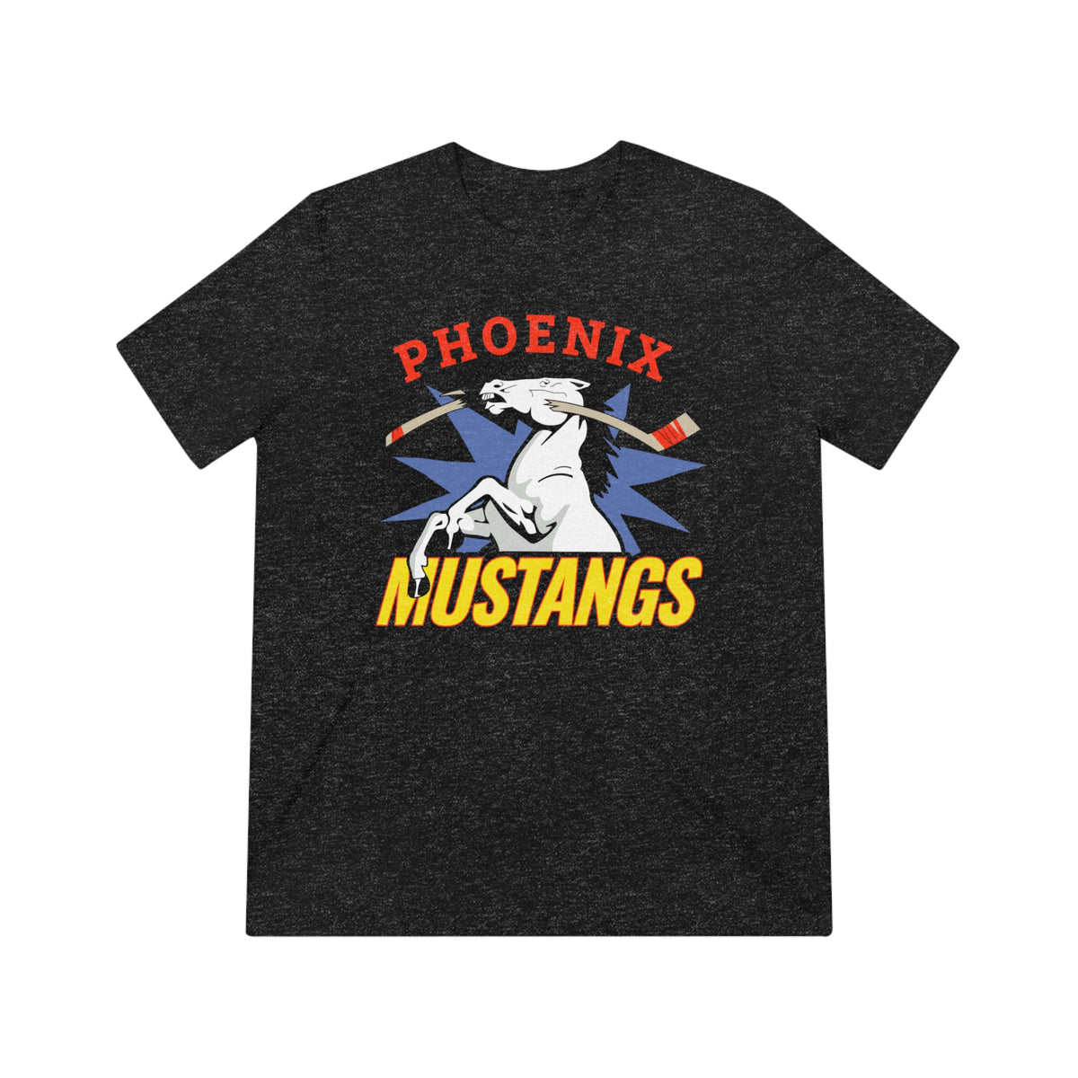 Phoenix Mustangs T-Shirt (Tri-Blend Super Light) – Vintage Ice Hockey
