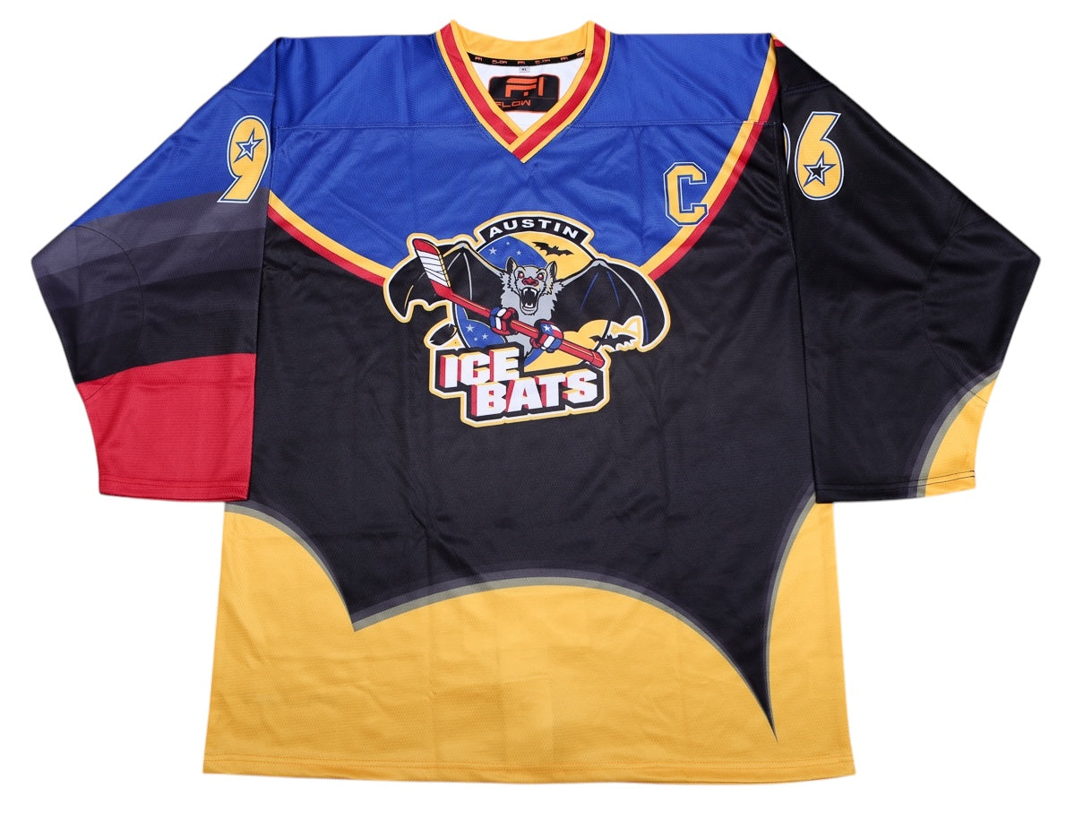 Austin Ice Bats 1996-97 Replica Black Jersey (CUSTOM - PRE ORDER ...