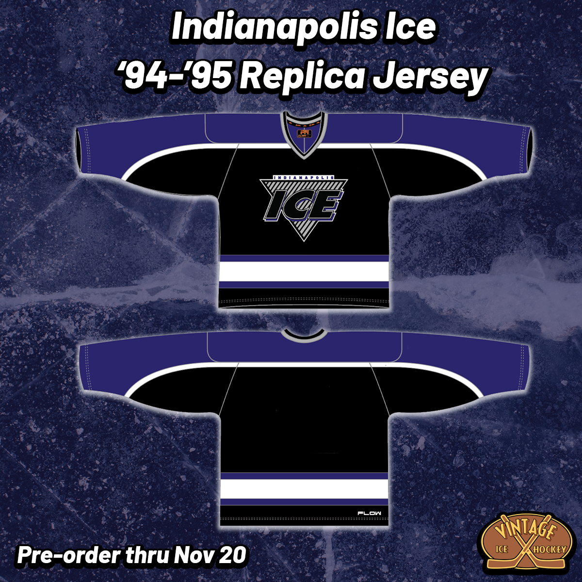 Indianapolis Ice 94-95 Replica Jersey (BLANK - PRE-ORDER) – Vintage Ice ...