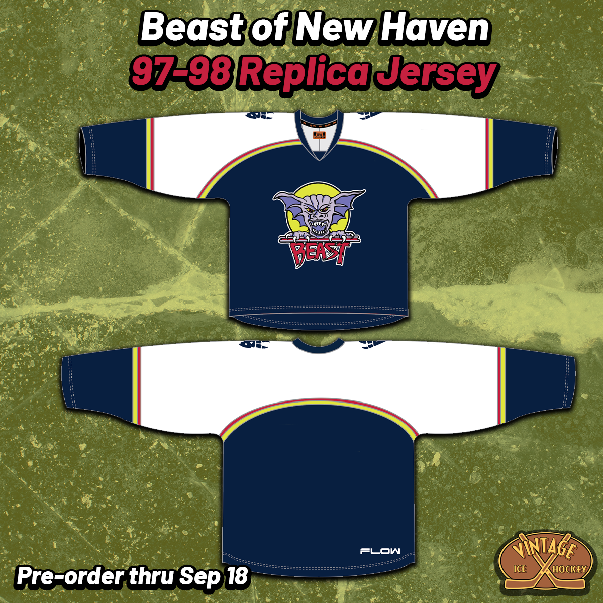 Beast of New Haven 97-98 Replica Jersey (BLANK - PRE-ORDER) – Vintage ...